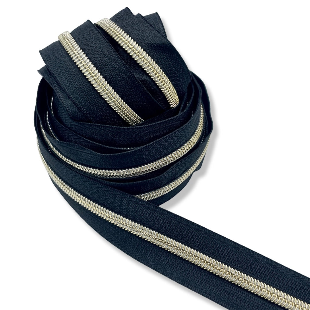 Dark Gray | #5 Light Gold Zipper by the Yard - 5 Yard Singles – More Me ...