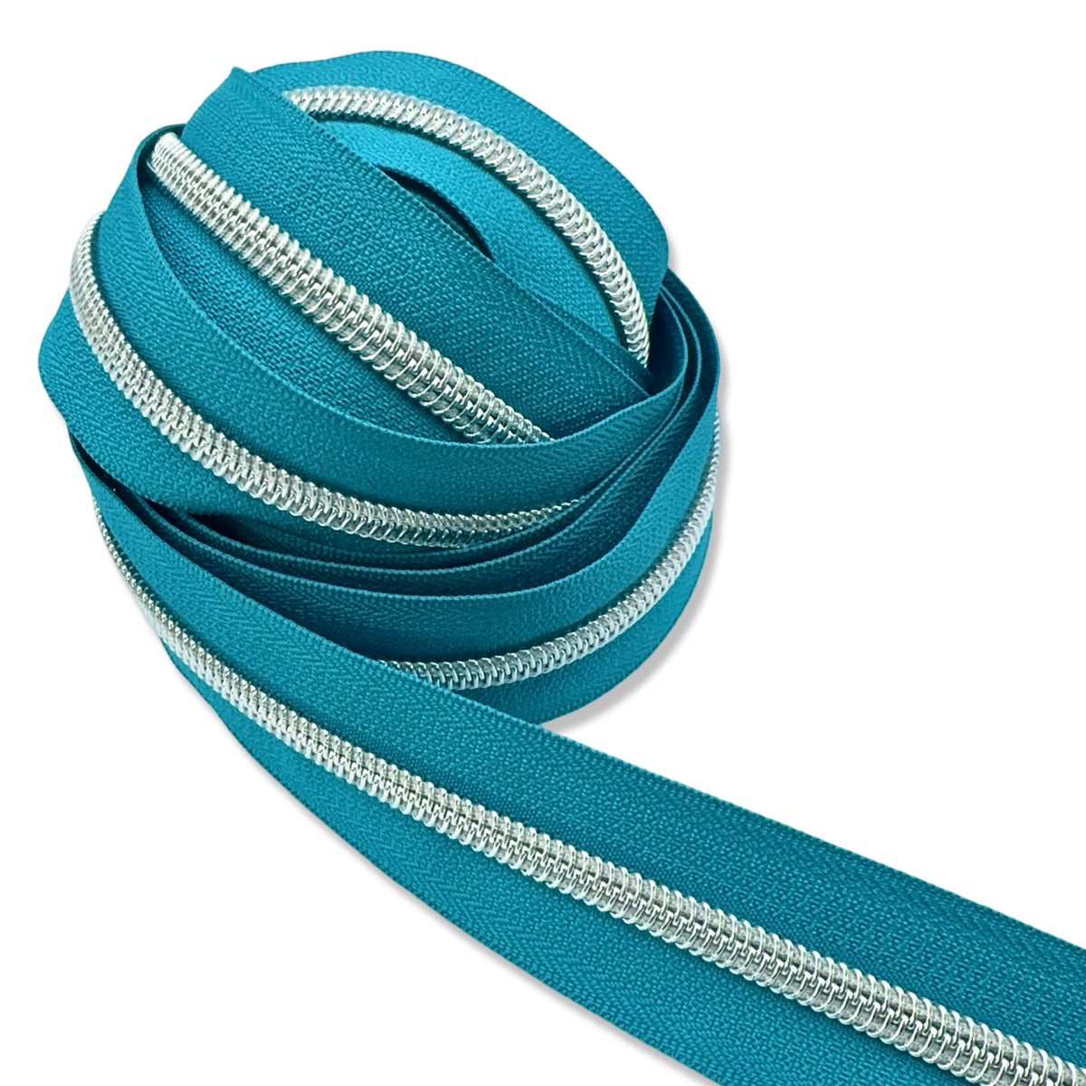 Crystal Teal | #5 Nickel Zipper by the Yard - 3 Yard Singles – More Me Know