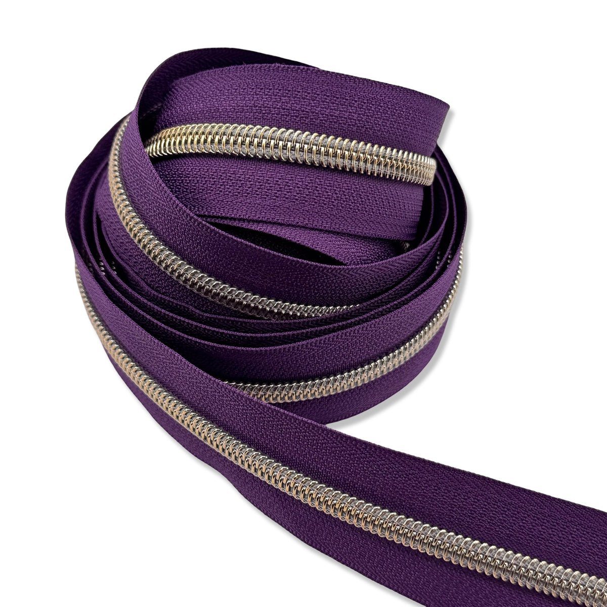 Midnight Purple | #5 Light Gold Zipper by the Yard - 3 Yard Singles ...