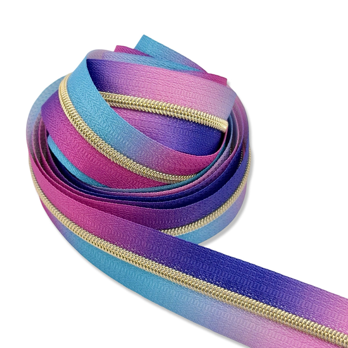 Mixed Berry Ombré | #3 Light Gold Zipper by the Yard - 3 yard Singles ...