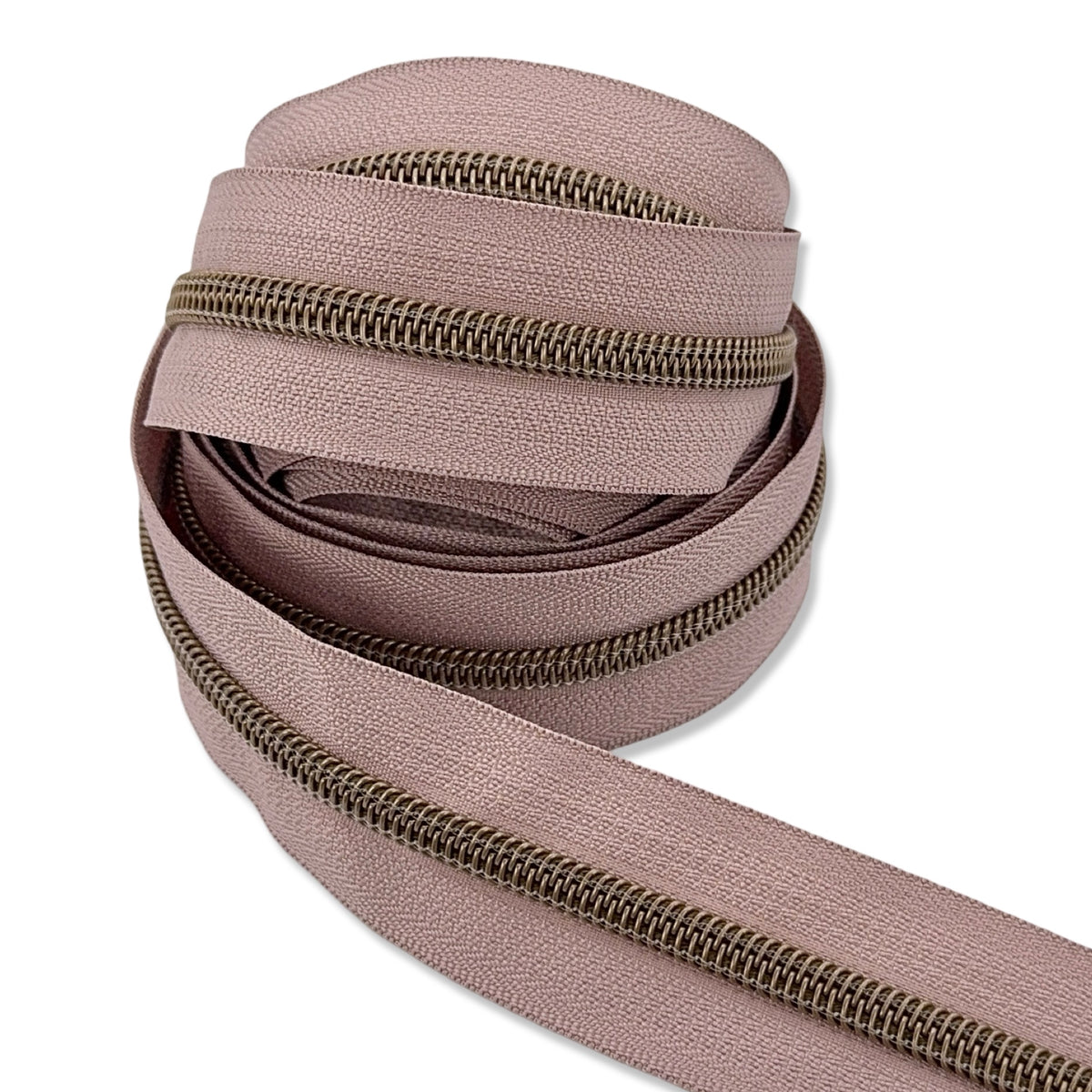 Strawberry Mocha | #5 Antique Gold Zipper by the Yard - 3 Yard Singles ...