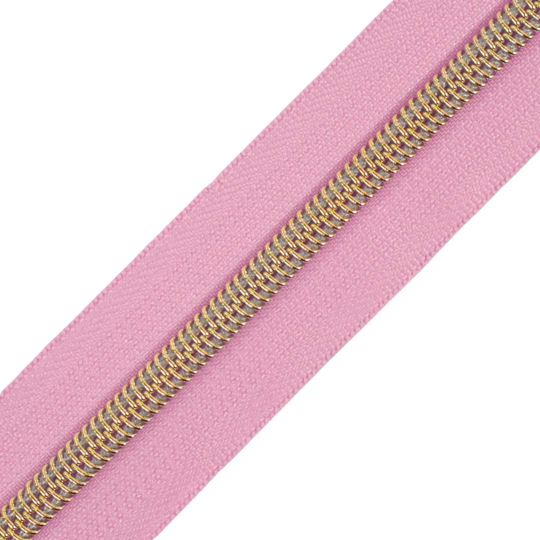 Baby Pink| #5 Light Gold Zipper by the Yard - 3 Yard Singles – More Me Know