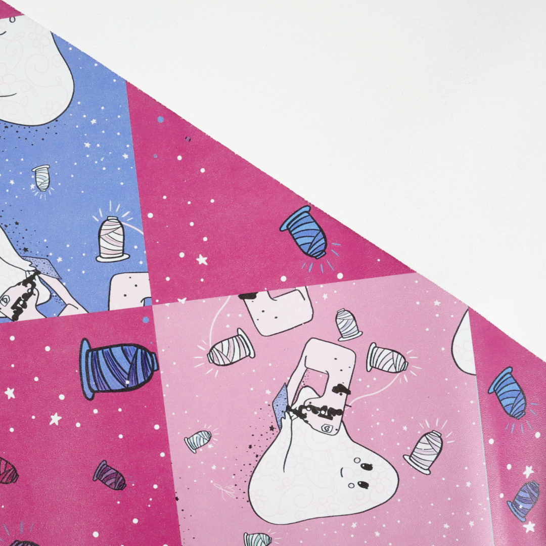 Patchwork Sewing Ghosts | 18" Luxe Vinyl Roll - Mid-Weight – More Me Know